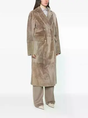 UTZON Double-breasted Shearling Coat