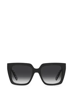 Moschino Square Frame Heart Motif Sunglasses - Black