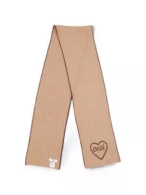 Chloé The Encoeur Scarf In Wool & Cashmere - Neutrals