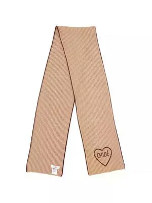 Chloé The Encoeur Scarf In Wool & Cashmere - Neutrals