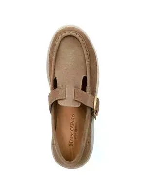 Marc O'polo Suede Platform Shoes With Buckle Fastening