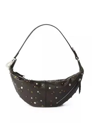 LEMAIRE Mini Quiver Clip Bag In Satellite-studded Grained Buffalo Leather - Brown