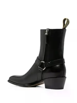 Fendi Double O Leather Ankle Boots