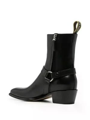 Fendi Double O Leather Ankle Boots