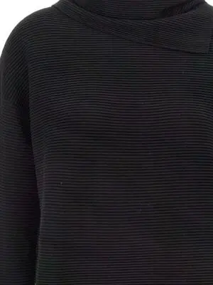 ELENA MIRÒ Ribbed Knit Boat Neck Sweater With Neck Warmer