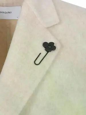 LARDINI Single-breasted Coat With Flower Pin Detail