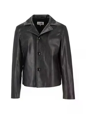 MAISON MARGIELA Button-up Notched-lapel Biker Jacket - Black