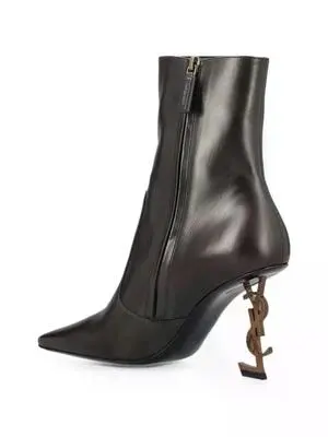 Saint Laurent Opyum Booties In Smooth Leather