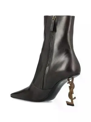 Saint Laurent Opyum Ankle Boots In Smooth Leather