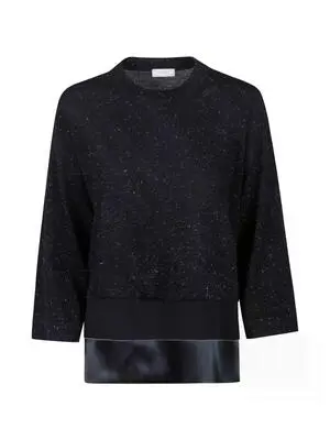 Peserico Layered-effect Lamé-detail Sweater - Black