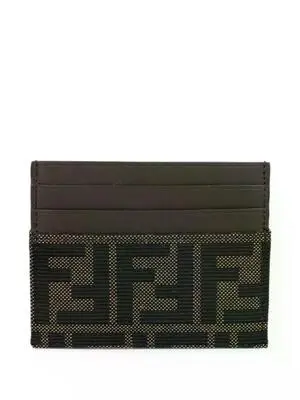 Fendi Ff Jacquard Card Holder - Brown