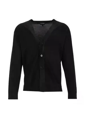 Emporio Armani Button-up Knitted Cardigan - Black
