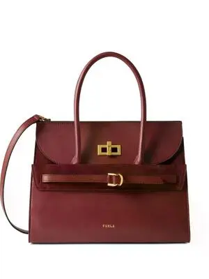 Furla Greta Leather Tote Bag - Red