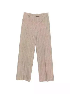 CIRCOLO 1901 Herringbone-pattern Straight-leg Trousers - Neutrals