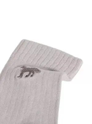 Maison Kitsune Ribbed Socks Hosiery For Women