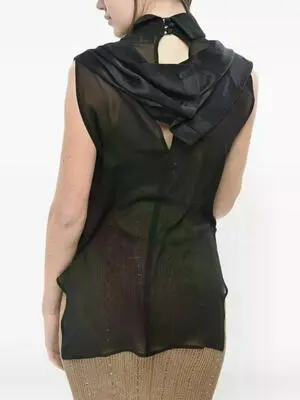 DI STAVNITSER Asymmetric Sleeveless High Neck Top