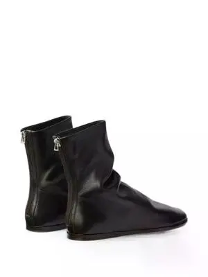 LEMAIRE Flat Glove Ankle Boots In Shiny Nappa Lambskin