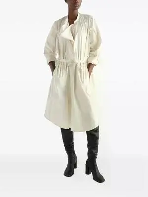 LEMAIRE Sailor Dress In Washed Cotton And Silk Blend - Neutrals