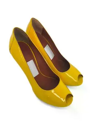 LANVIN Peep-toe Platform Pumps With Cone Heel