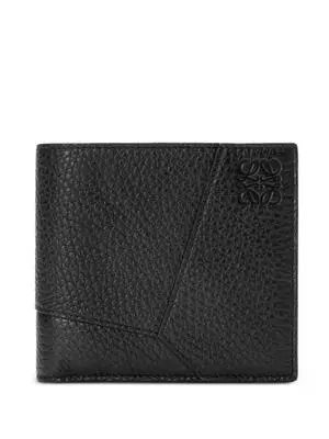Loewe Puzzle Bifold Coin Wallet In Supple Grained Calfskin - Black