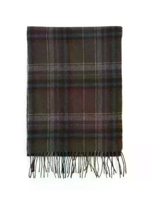 Polo Ralph Lauren Tartan Fringe Wool Scarf - Brown