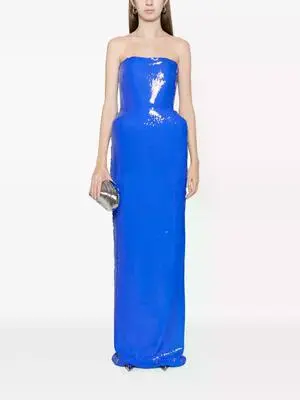 David Koma Sequinned Strapless Maxi Dress