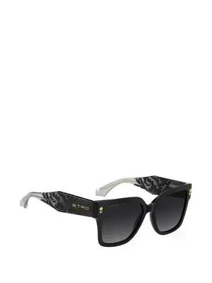 Etro Square Frame Sunglasses With Floral Embellishment