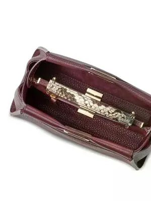 Fendi Peekaboo Mini Bag In Burgundy Cuoio Romano Leather