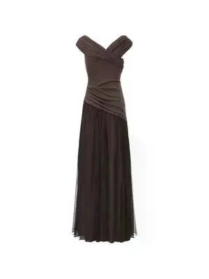 ELYWOOD Off-shoulder Ruched Maxi Dress