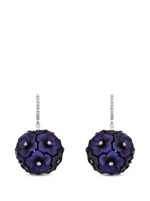 SABOO FINE JEWELS Diamond Flower Drop Earrings - Silver