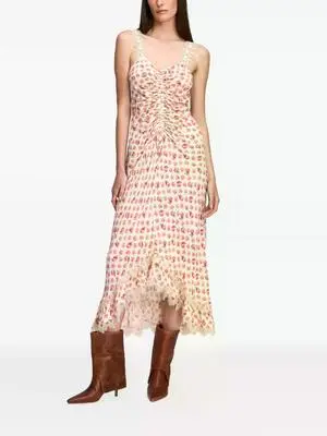 Cinq À Sept Stevie Lace-trim Ruched Maxi Dress