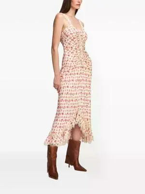 Cinq À Sept Stevie Lace-trim Ruched Maxi Dress