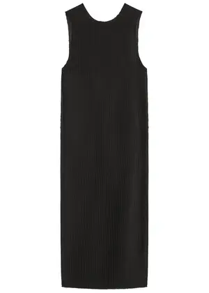 ARMARIUM Fiorenza Plissé Satin Midi Dress