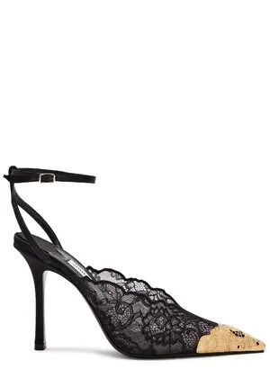 JIMMY CHOO Faiz 100 Lace And Satin Pumps