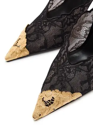 JIMMY CHOO Faiz 100 Lace And Satin Pumps
