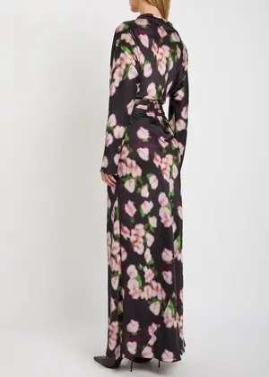 PATRICK MCDOWELL Ninette Floral-print Belted Satin Maxi Dress