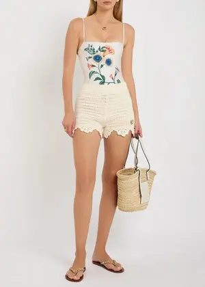 Agua Bendita Floral Embroidered Swimsuit - Multicoloured