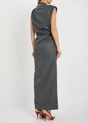 ARMARIUM Melissa Ruched Stretch-wool Midi Dress