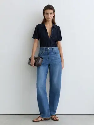 REISS Short-sleeve Knitted Shirt With Stitch Detail