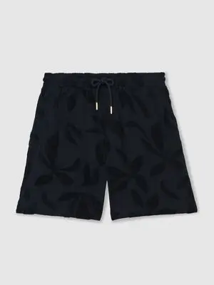REISS Towelling-jacquard Drawstring Shorts