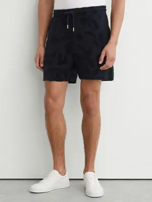 REISS Towelling-jacquard Drawstring Shorts