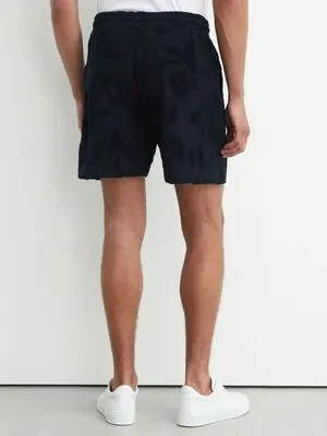 REISS Towelling-jacquard Drawstring Shorts