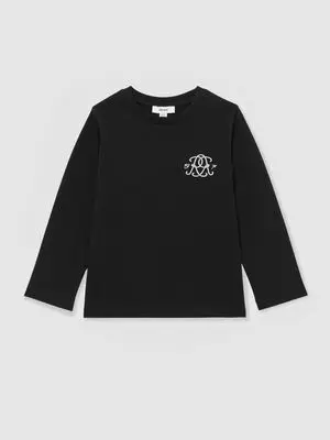 REISS 3-9 Yrs Monogram Cotton Long-sleeve T-shirt