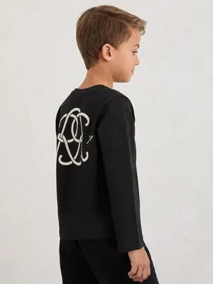 REISS 3-9 Yrs Monogram Cotton Long-sleeve T-shirt