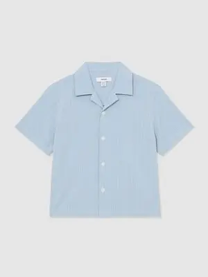 REISS 9-13 Yrs Striped Cuban-collar Shirt