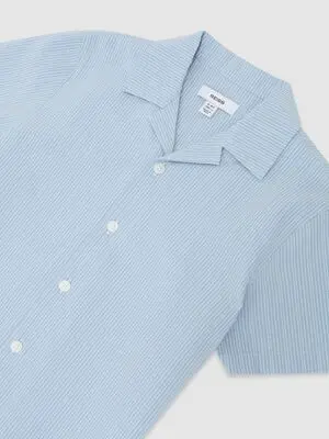 REISS 9-13 Yrs Striped Cuban-collar Shirt