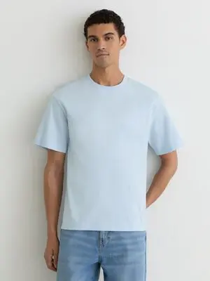 REISS Cotton Relaxed-fit T-shirt - Soft Blue
