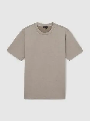 REISS Premium-interlock Modern-fit T-shirt - Light Brown