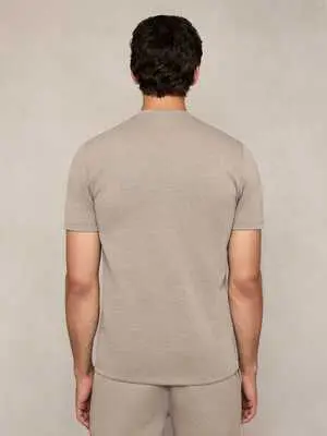 REISS Premium-interlock Modern-fit T-shirt - Light Brown