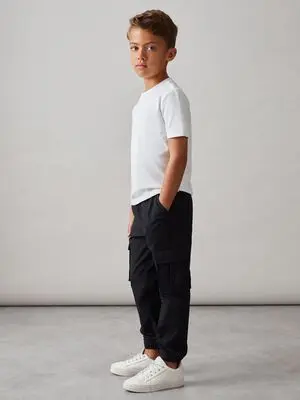 REISS 3-9 Yrs Technical Drawstring Trousers - Black